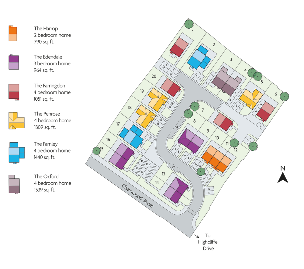Harrop Mews, Swinton - new homes from Ben Bailey - Site Plan
